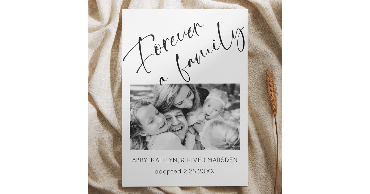 "Forever Family" Photo Adoption Announcement Card | Zazzle