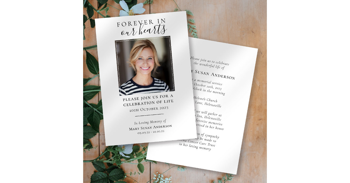 Forever | Funeral Memorial Celebration of Life Invitation | Zazzle