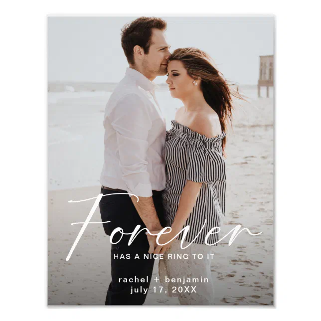 Forever has a nice ring Photo Engagement Modern | Zazzle