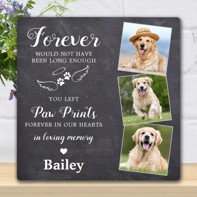 Forever In Loving Memory Custom Pet Memorial Photo Plaque | Zazzle