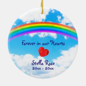 Forever in our Heart - Rainbow Bridge Pet Memorial Ceramic Ornament ...