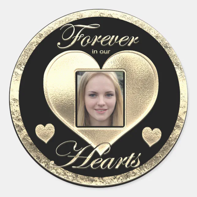 Forever in our Hearts Memorial Classic Round Sticker | Zazzle