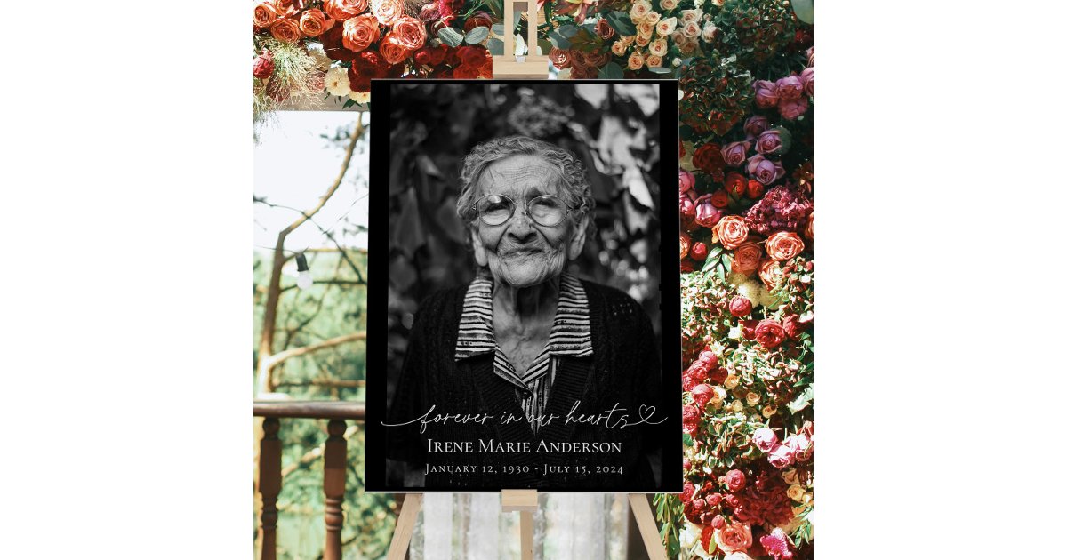 Forever in Our Hearts Memorial Funeral Tribute Foam Board | Zazzle