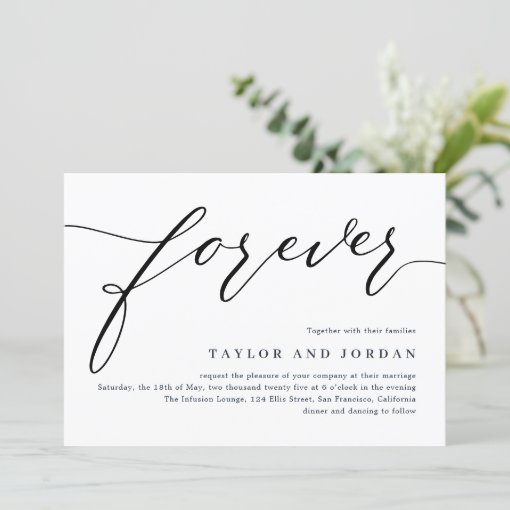 Forever Love EDITABLE COLOR Wedding Invitation | Zazzle