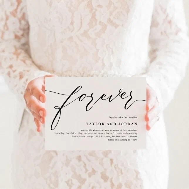 Forever Love EDITABLE COLOR Wedding Invitation | Zazzle