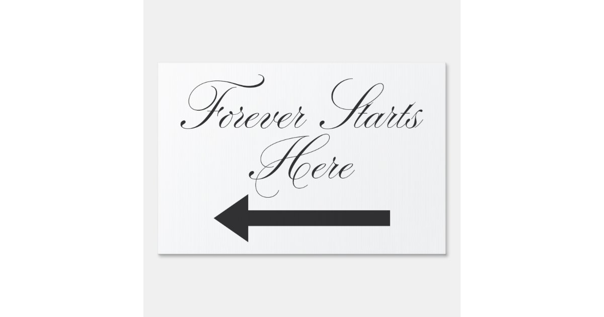 "Forever Starts Here" Wedding Outdoor yard sign | Zazzle