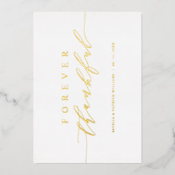 Forever Thankful Gold Foil Photo Thank You Card | Zazzle