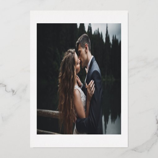 Forever Thankful Gold Foil Photo Thank You Card | Zazzle