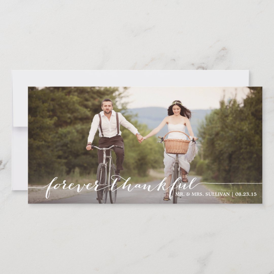 Forever Thankful Handwritten Thank You Photo Card | Zazzle