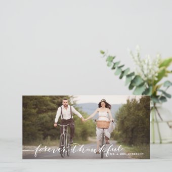 Forever Thankful Handwritten Thank You Photo Card | Zazzle