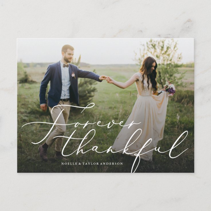 Forever Thankful Thank You Postcard | Zazzle