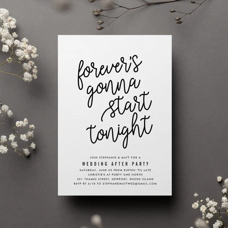 Forever | Wedding After Party Invitation | Zazzle