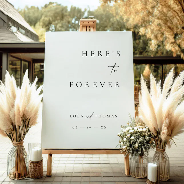 Forever Wedding Welcome Poster Greeting Sign Board | Zazzle
