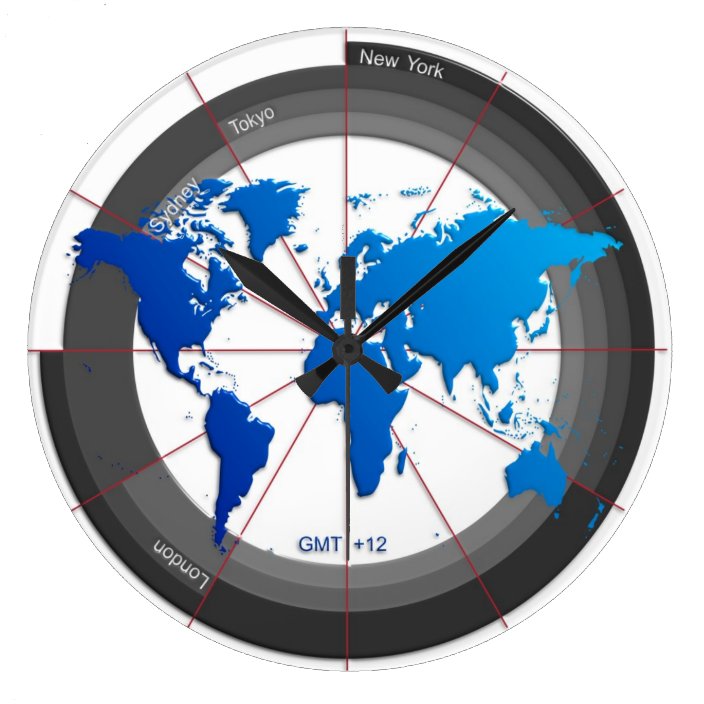 Forex Markets Timezone Clock GMT+12 hr | Zazzle.com