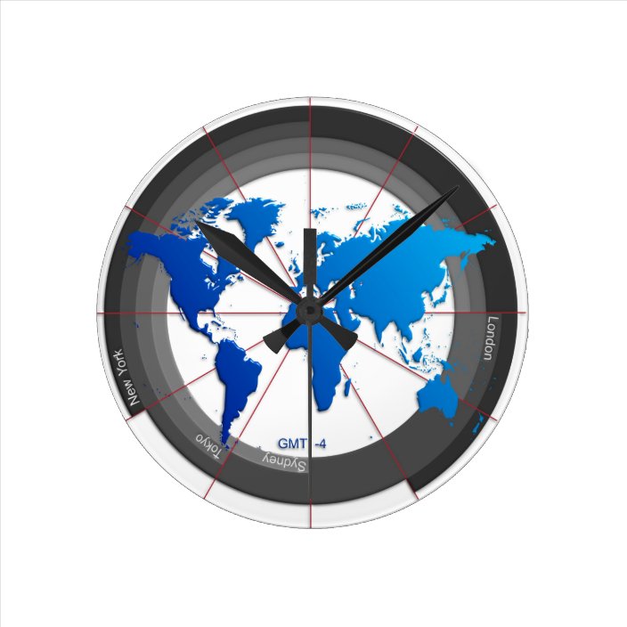 Forex Markets Timezone Clock GMT-4 | Zazzle.com