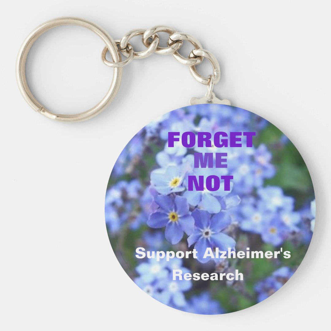 Forget Me Not Alzheimer's Keychain | Zazzle