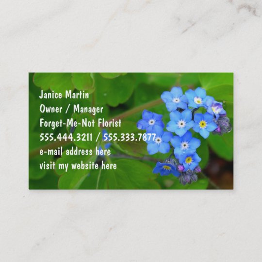 Forget-Me-Not Custom Template Business Cards | Zazzle.com