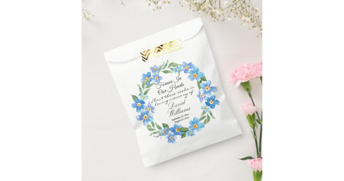 Forget Me Not Flowers In Loving Memory Seed Packet Favor Bag | Zazzle