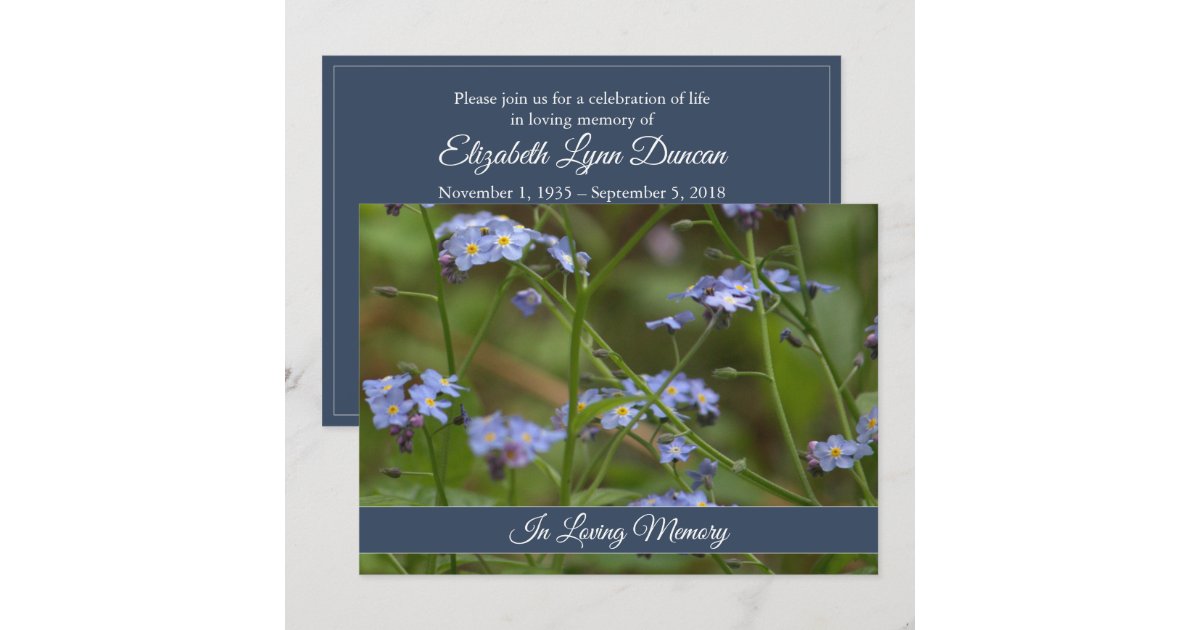 Forget-Me-Not Memorial Service Announcement | Zazzle
