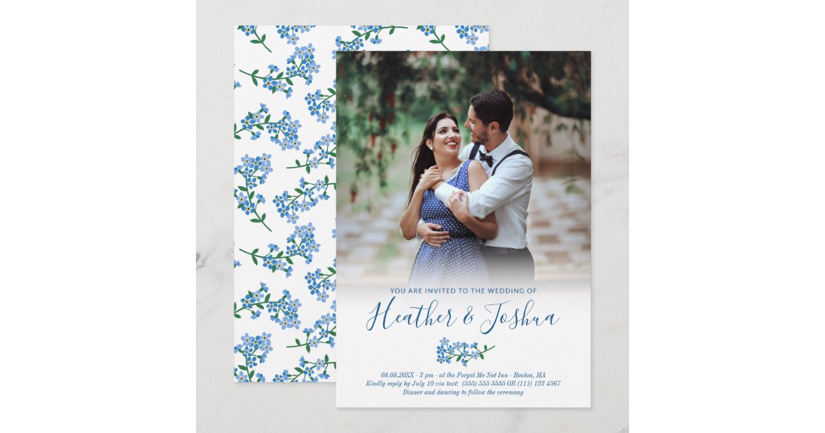 Forget Me Not - Photo Wedding Invitation | Zazzle