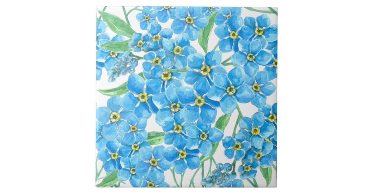 Forget me not seamless pattern ceramic tile | Zazzle