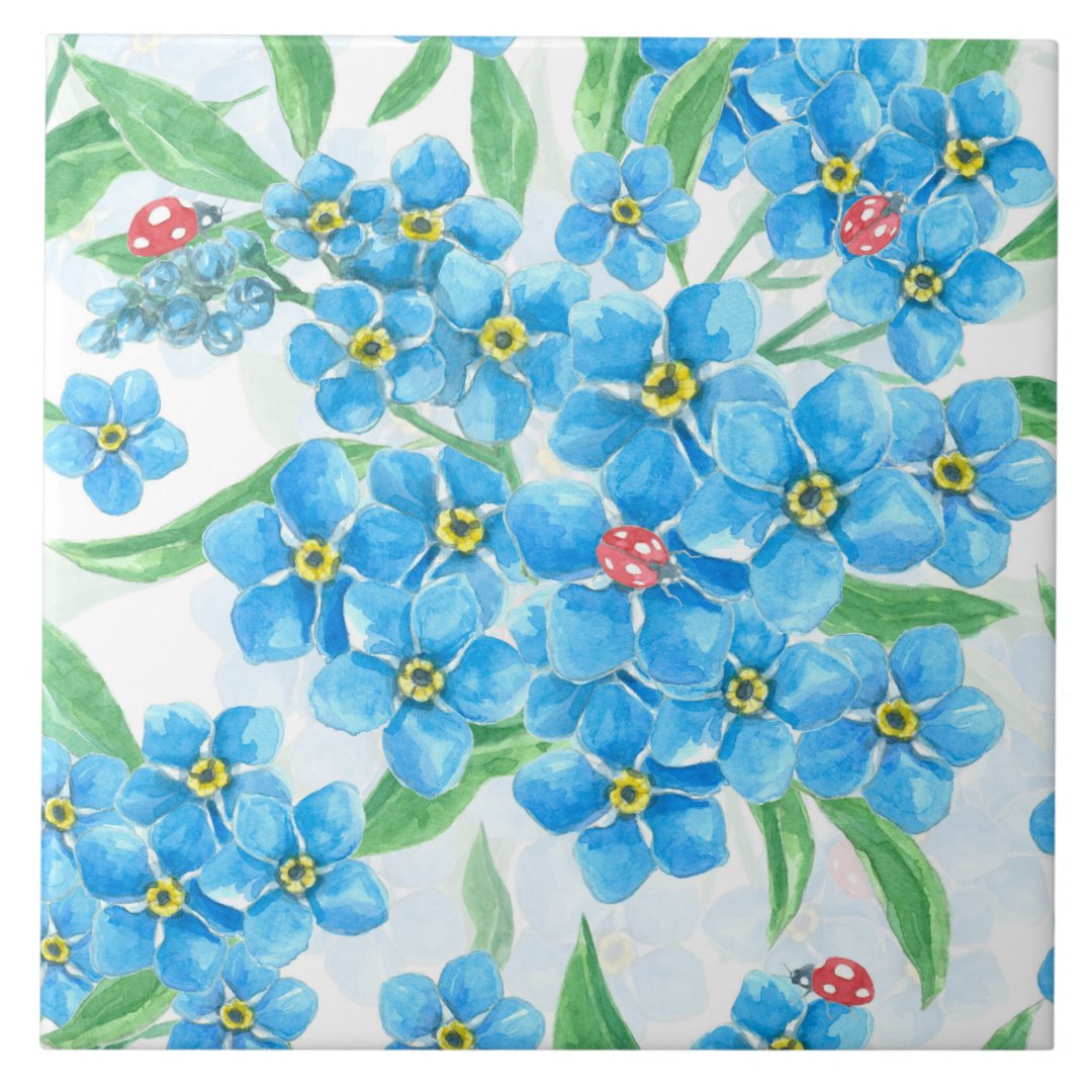 Forget me not seamless pattern tile | Zazzle