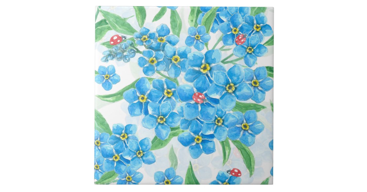 Forget me not seamless pattern tile | Zazzle
