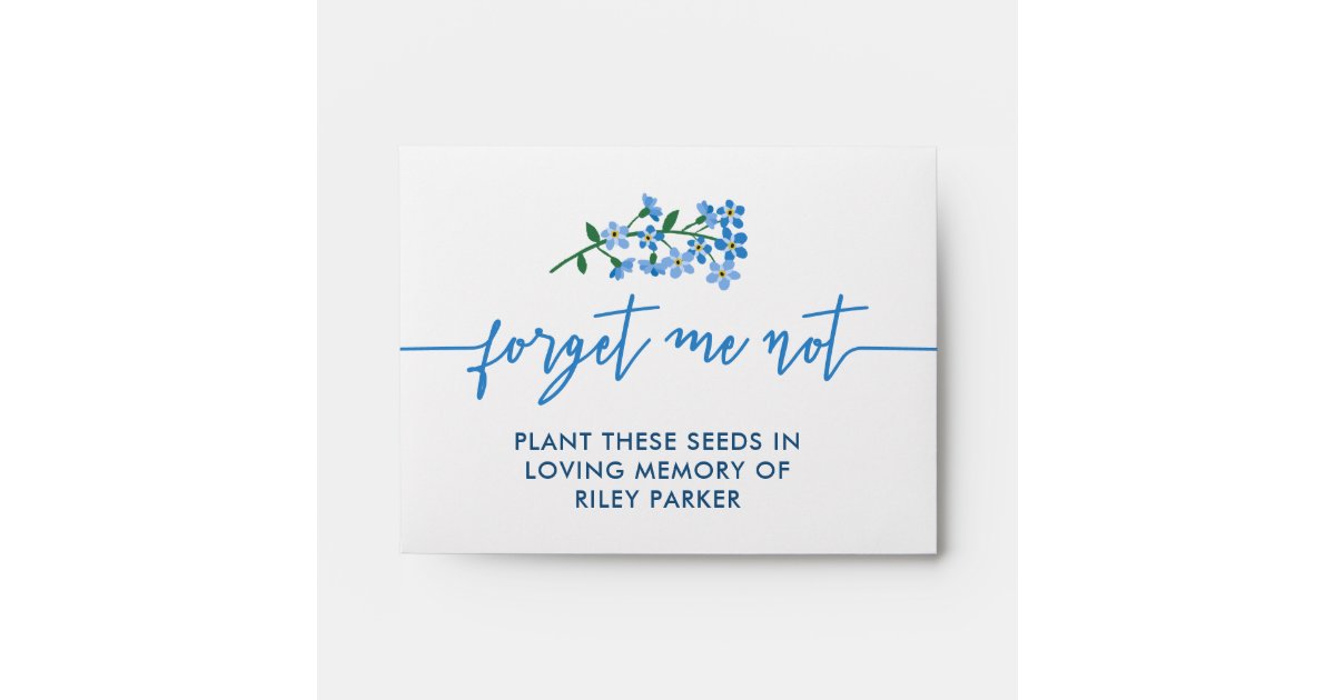 Forget Me Not Seed Packets In Loving Memory Envelope | Zazzle
