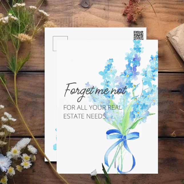 Forget Me Not Spring Real Estate Marketing Postcard | Zazzle