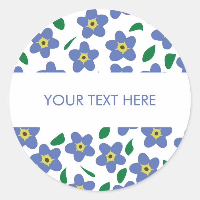 Forget Me Not Stickers, Circle Round Labels | Zazzle.com