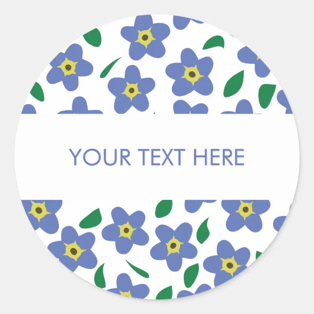 Forget Me Not Stickers, Circle Round Labels | Zazzle