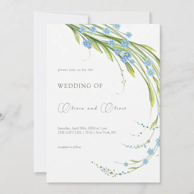 Forget-Me-Not Wedding Invitation | Zazzle
