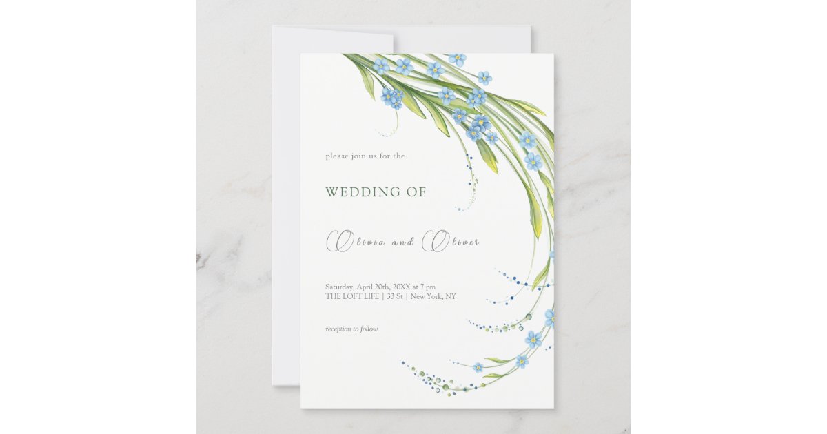 Forget-Me-Not Wedding Invitation | Zazzle
