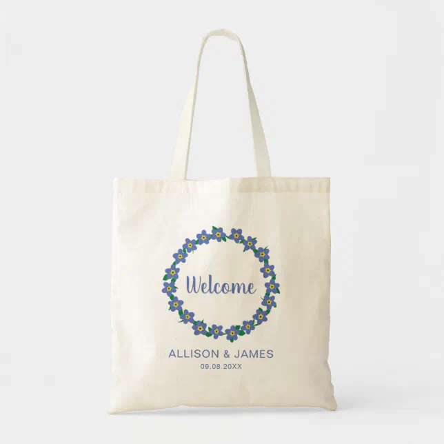 Forget Me Not Wedding Welcome Bag, Destination Tote Bag | Zazzle