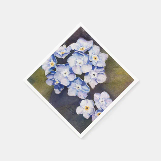 FORGET-ME-NOTS FLOWER PAPER NAPKINS | Zazzle