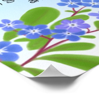 Forget Me Nots Psalm 23 Bible Verse Print | Zazzle