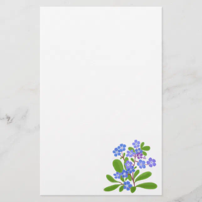 Forget Me Nots Stationery | Zazzle
