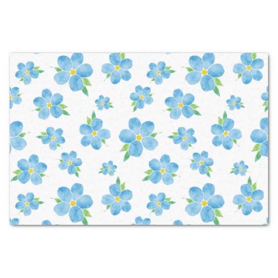 Forget Me Nots Watercolor Flower Pattern Tissue Paper | Zazzle.com