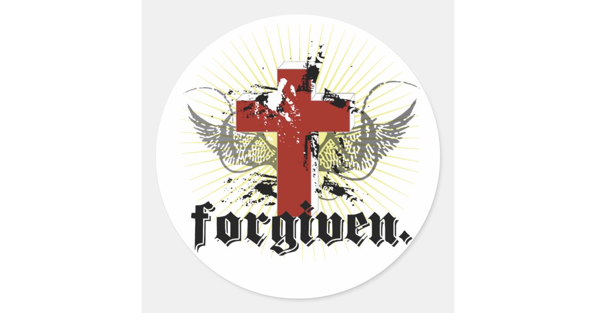forgiven classic round sticker | Zazzle