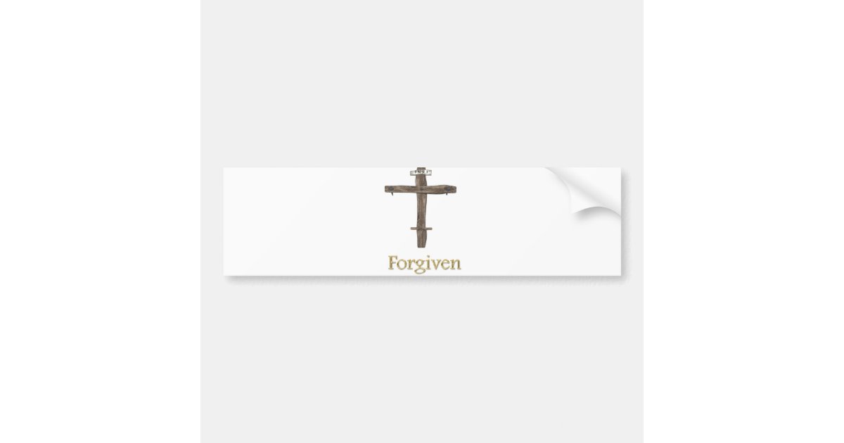 Forgiven Cross Bumper Sticker | Zazzle