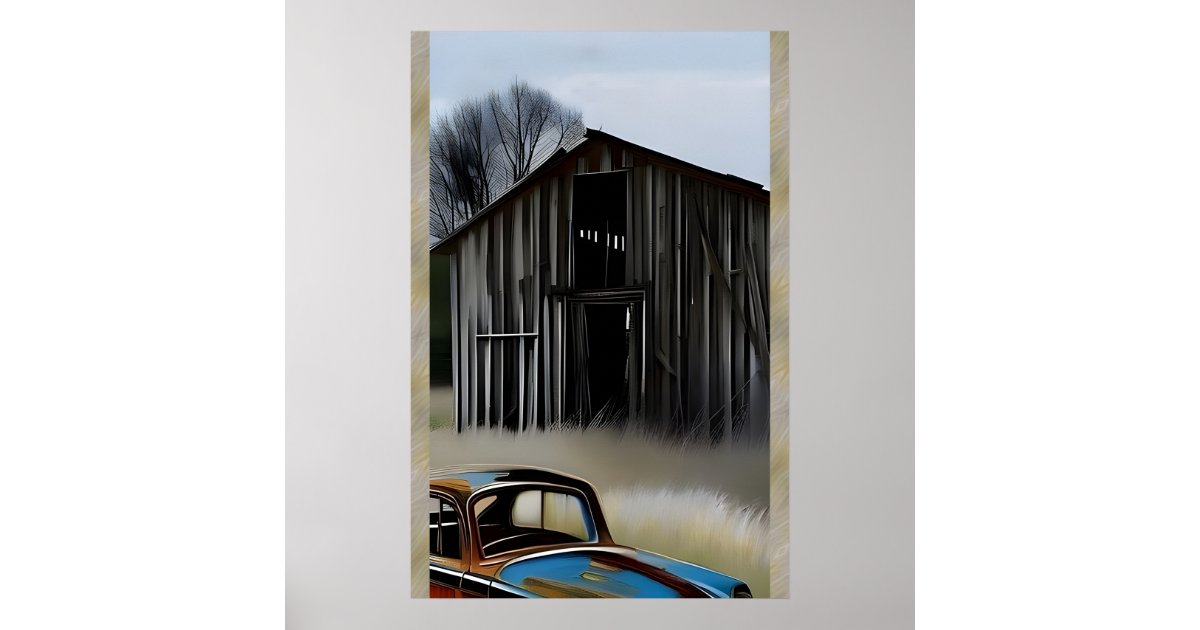 Forgotten AI Digital Fantasy Art Print Rustic Shed | Zazzle