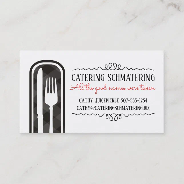 Fork knife culinary chef catering business card | Zazzle