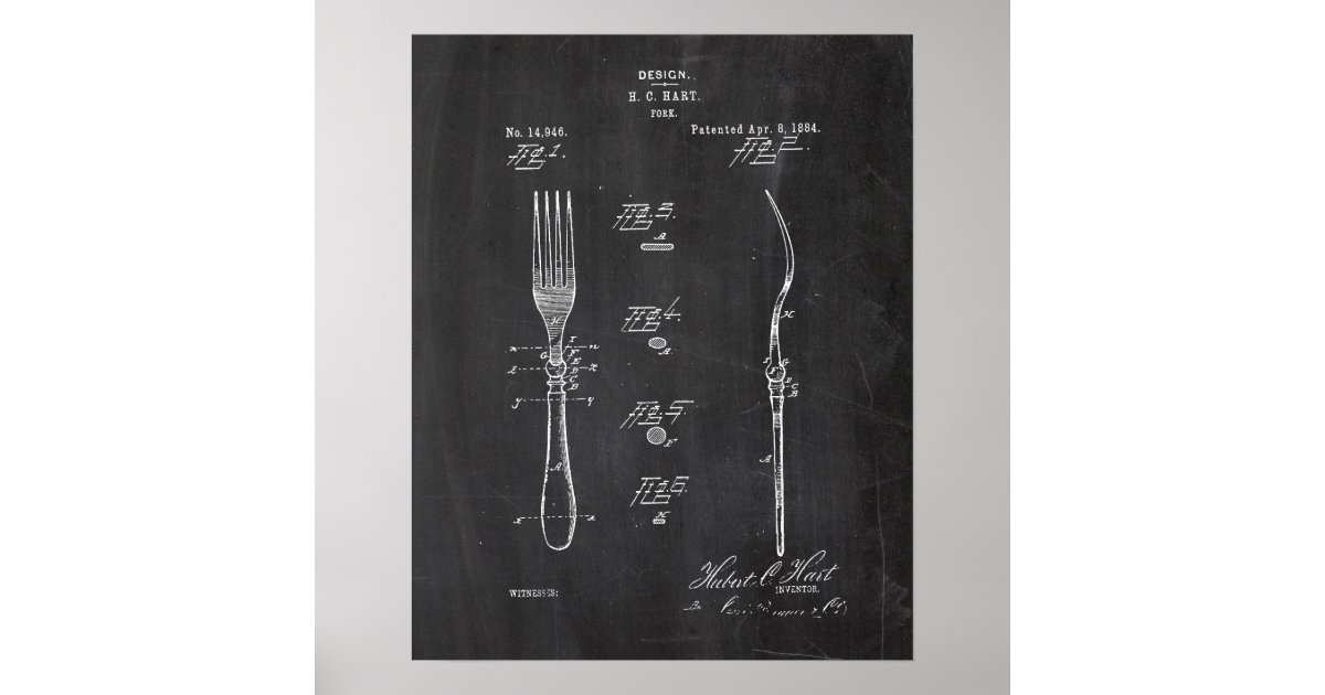 Fork Patent Poster | Zazzle