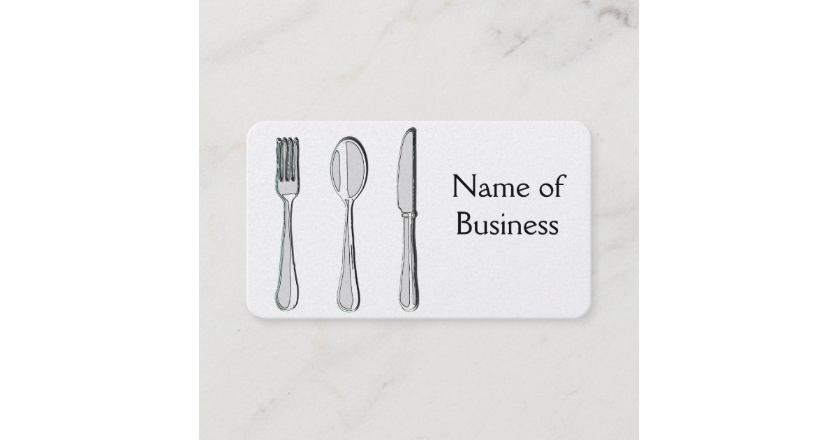 Fork, Spoon, and Knife Business Card | Zazzle
