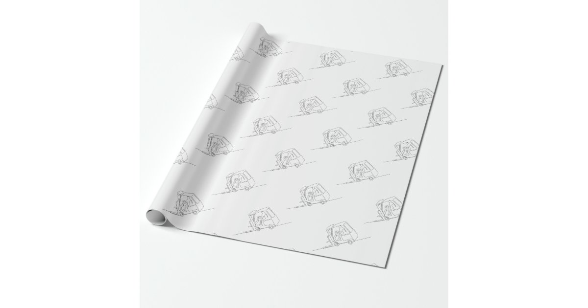 Forklift Truck Continuous Line Wrapping Paper | Zazzle
