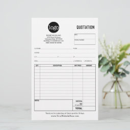 Form Business Quotation, Invoice or Sales Receipt Stationery | Zazzle