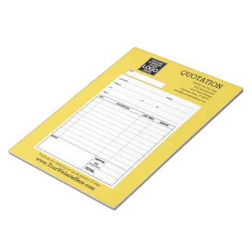 Form - Business Quotation or Invoice Notepad | Zazzle