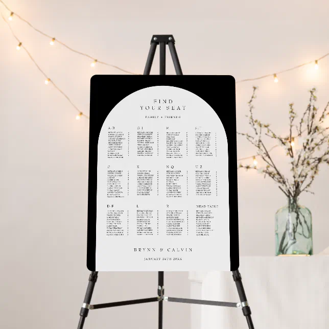 Formal Arch Seating Chart Wedding Reception Sign | Zazzle