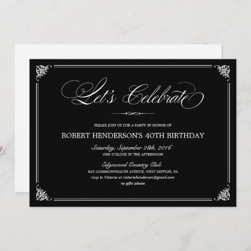 Formal Birthday Invitations | Zazzle