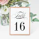 Formal Black and White Table Number Card | Zazzle